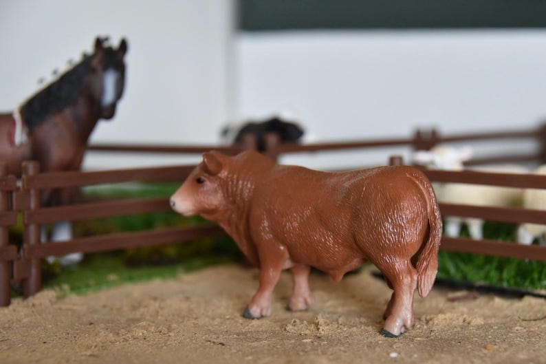Limousin Red Bull, Realistic Toy Farm Cow, UK, Plastic, Kids Farm ...