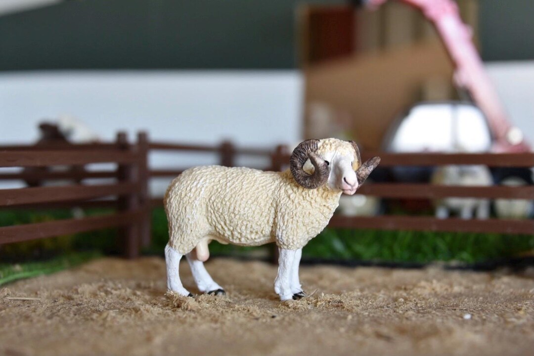 Kids Toy Ram, Realistic Merino Sheep Toy Farm, Pretend Play, UK ...