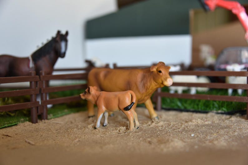 Limousin Cow and Calf, Realistic Cow Toy Set, UK, Plastic, Kids Farm ...