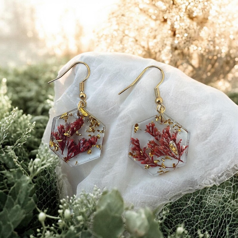 Resin Earrings - Etsy