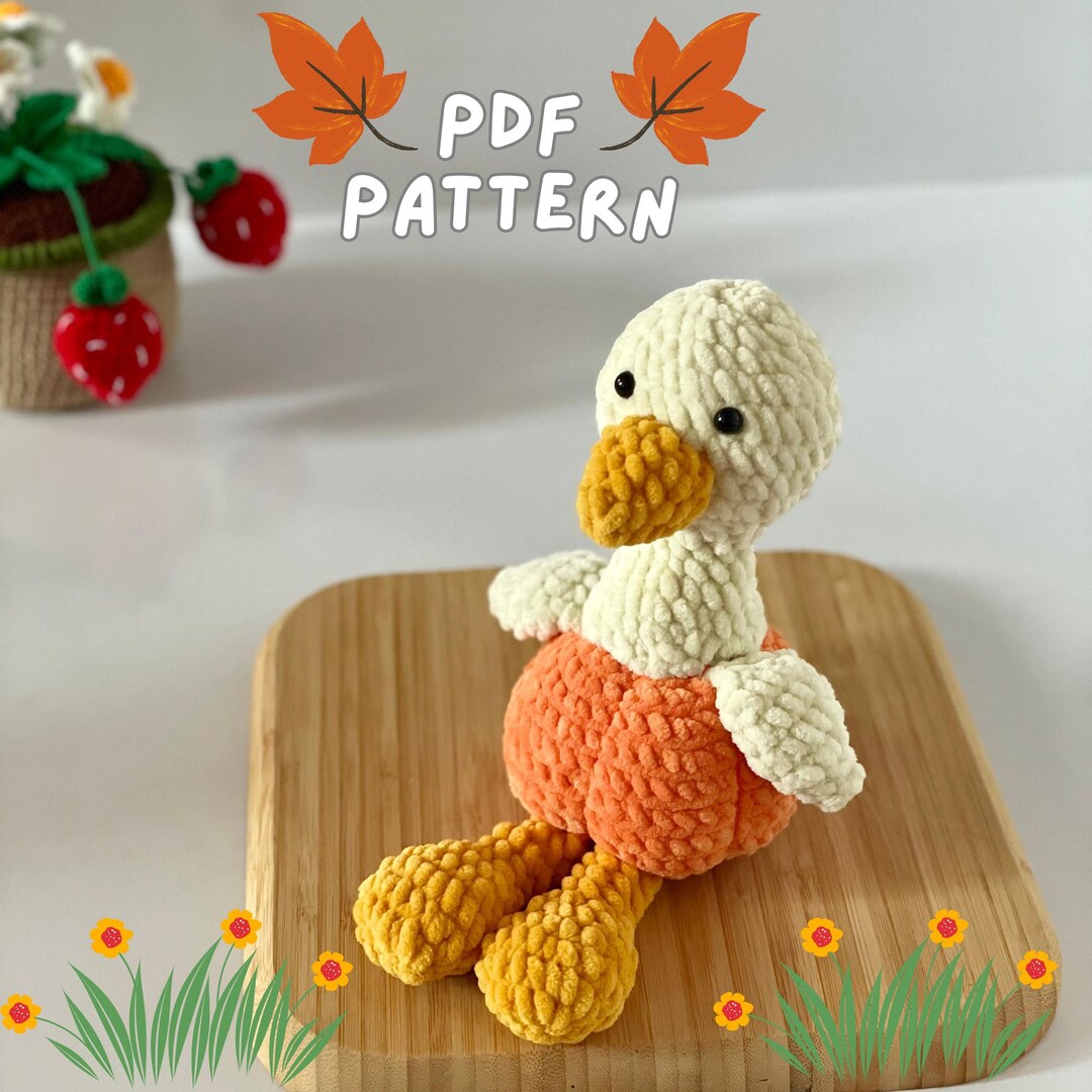 Pumpking Duck Crochet Pattern | DIY Duck Amigurumi | Halloween Crochet ...