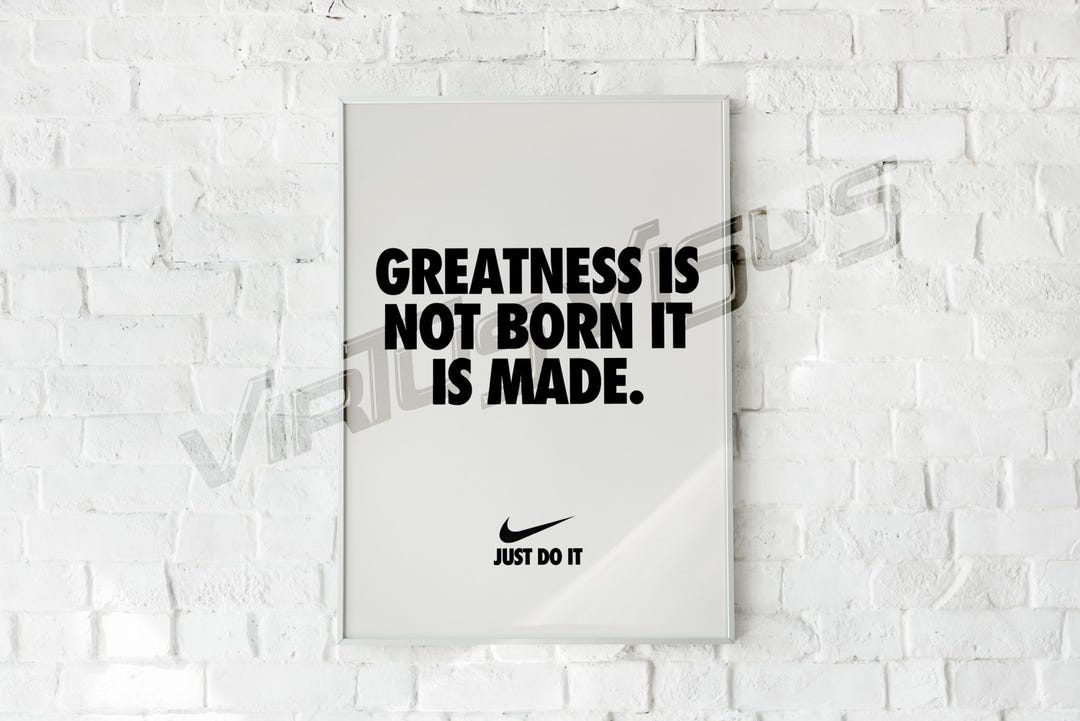 Nike Motivational Quote Poster White, Nike Wall Art, Just Do It Poster ...
