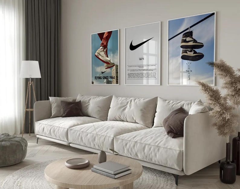 Nike Poster Logo, Logo History Poster, Set of 3 Nike Decoration, Nike ...