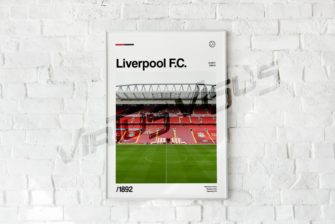 Liverpool FC Poster, Anfield Stadium Poster, Football Posters, Soccer ...