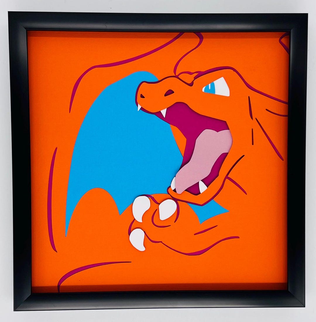 Charizard 3D Layered Shadow Box Digital File | Pokémon Paper Craft ...