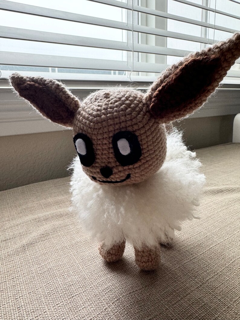 Handmade Crocheted Eevee Pokémon Plush Toy Cute Amigurumi Gift for Pokémon Fans - Etsy