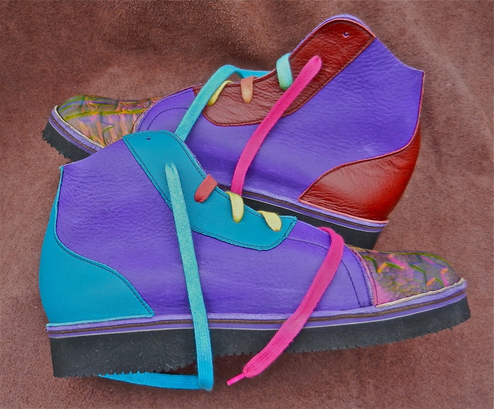 Handmade Custom Leather Deer Tanned Bullhide Hi Top Boots | Etsy