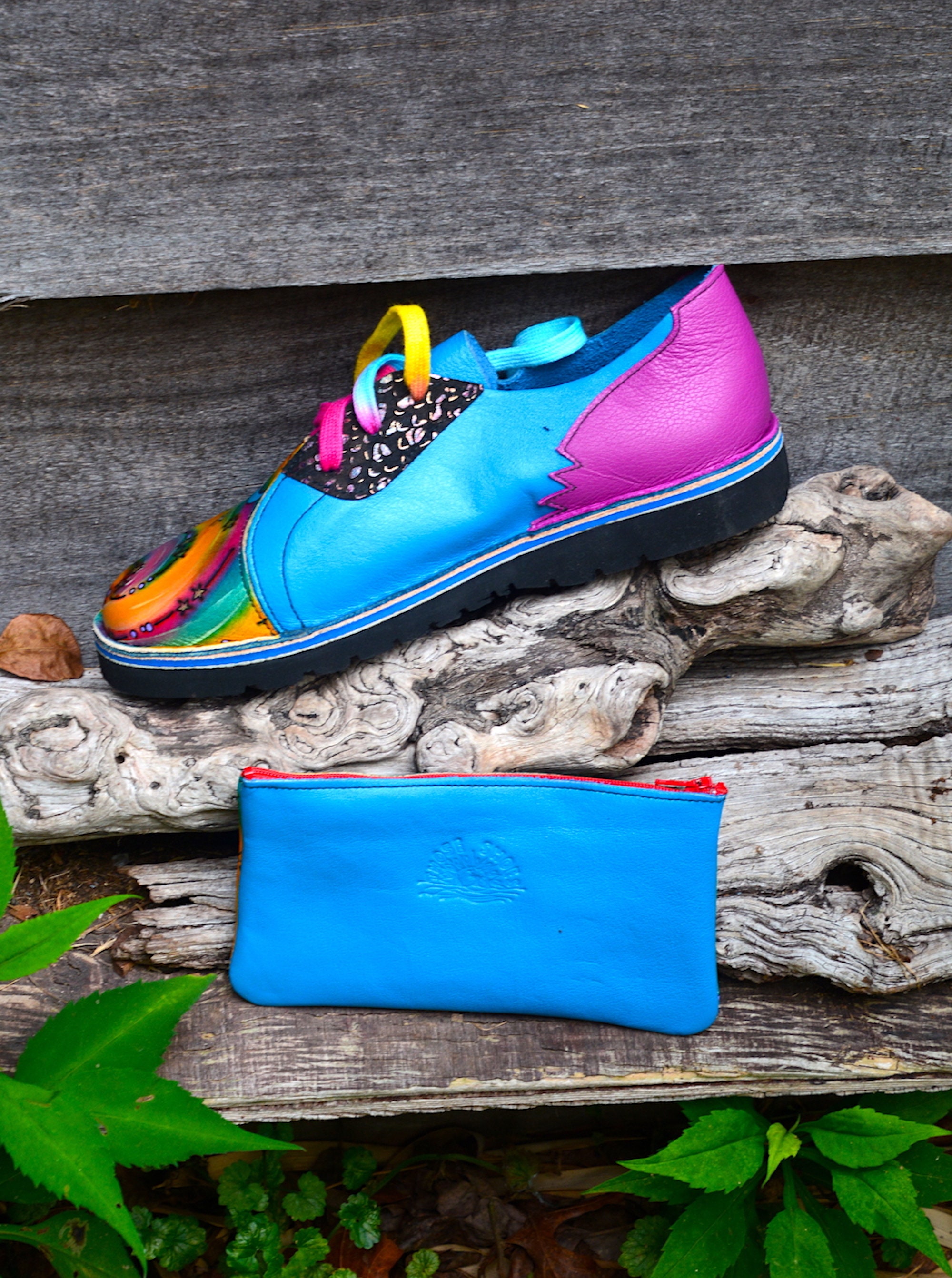 Handmade Custom Leather Shoes THIS SET cosmic sunrise. | Etsy