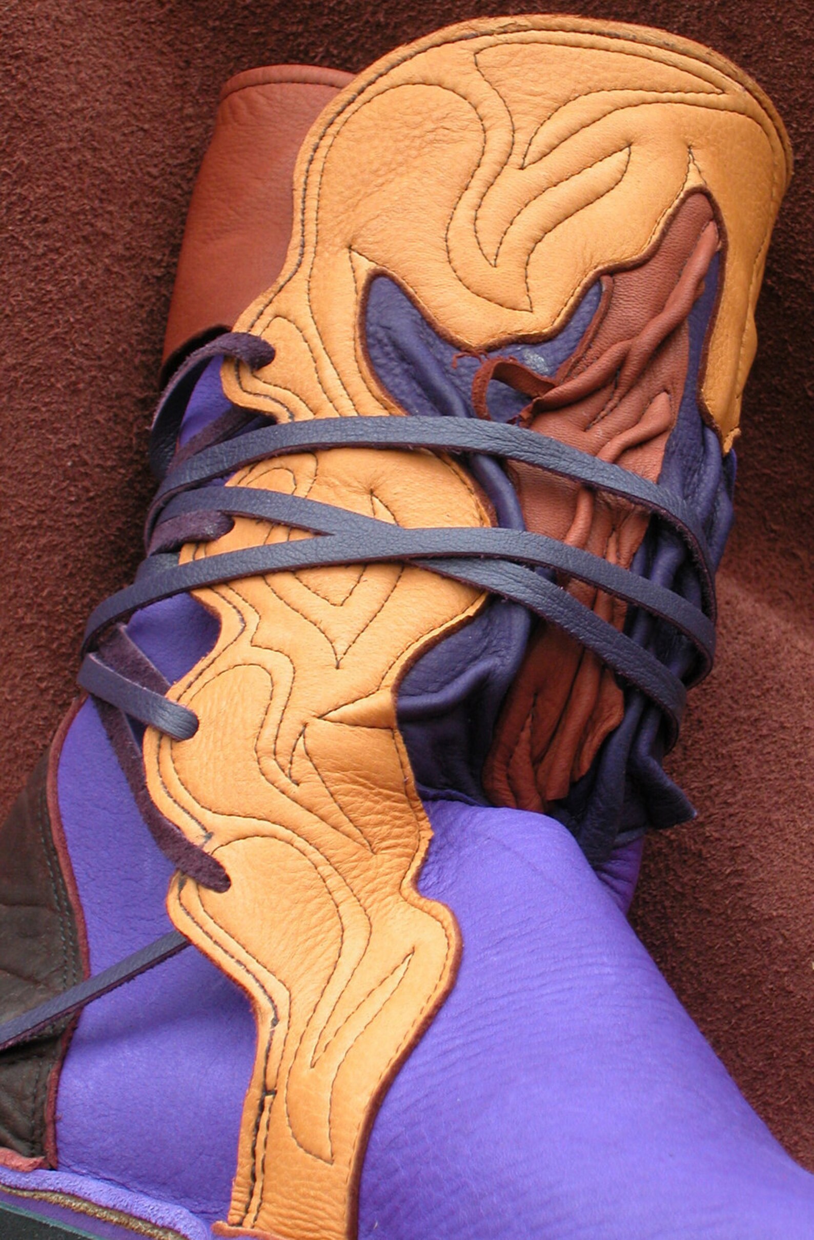 Handmade Custom Leather Boots Bull Hide & Deer Skin Tan | Etsy