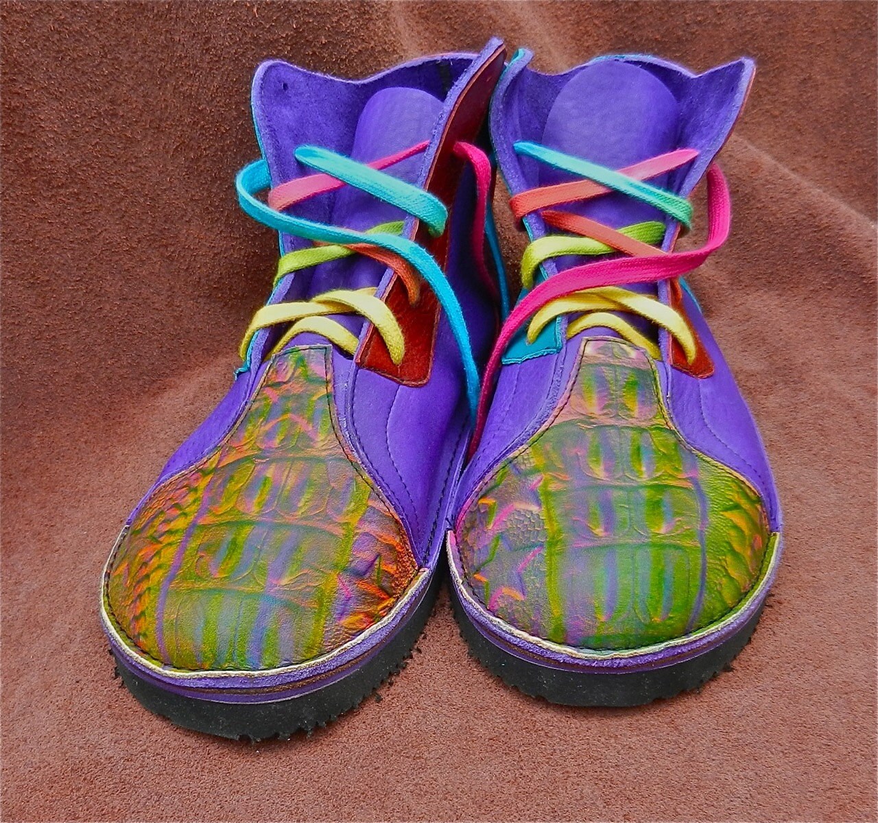 Handmade Custom Leather Deer Tanned Bullhide Hi Top Boots | Etsy