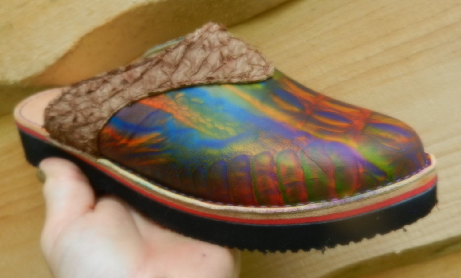 Leather Custom Handmade Clogs Shoes Embossed Enlish Calf - Etsy