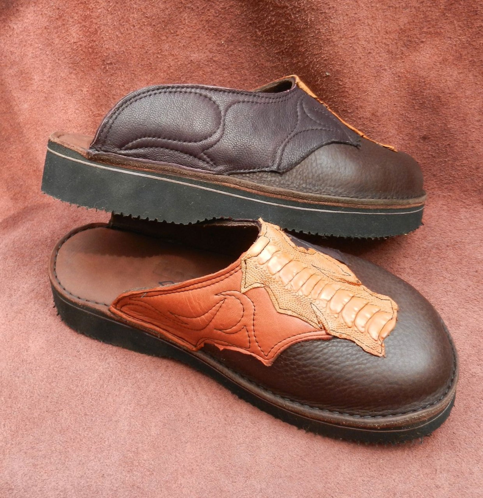 Handmade Custom Leather Clogs Chocolate Brown Deer Tanned - Etsy