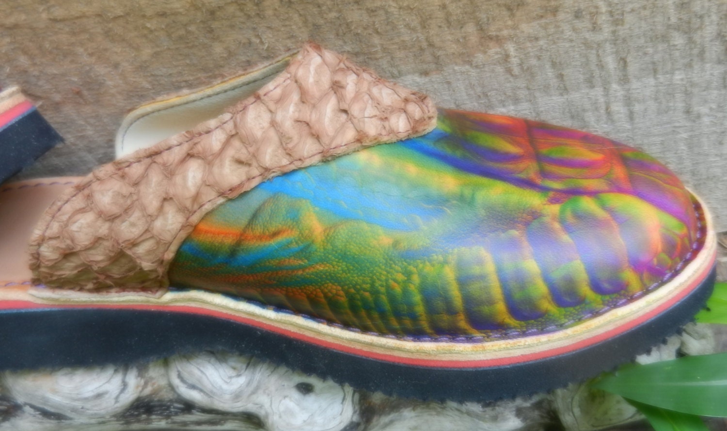 Leather Custom Handmade Clogs Shoes Embossed Enlish Calf - Etsy