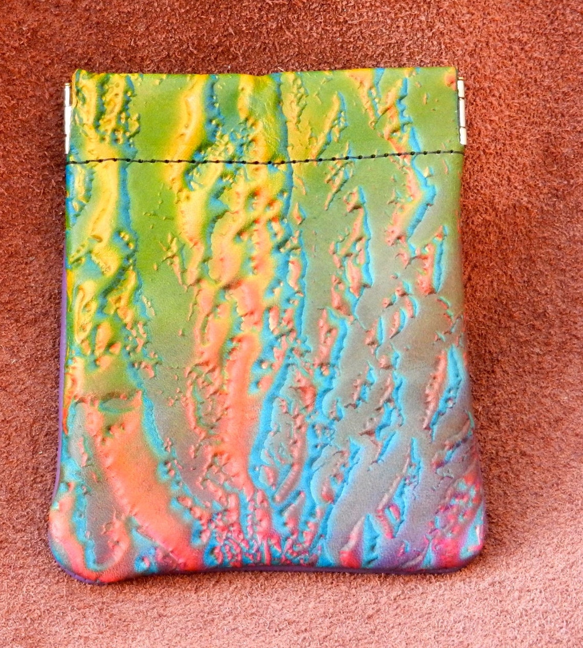 Handmade Leather Wallet / Squeeze Frame Coin Change Purse Bag | Etsy