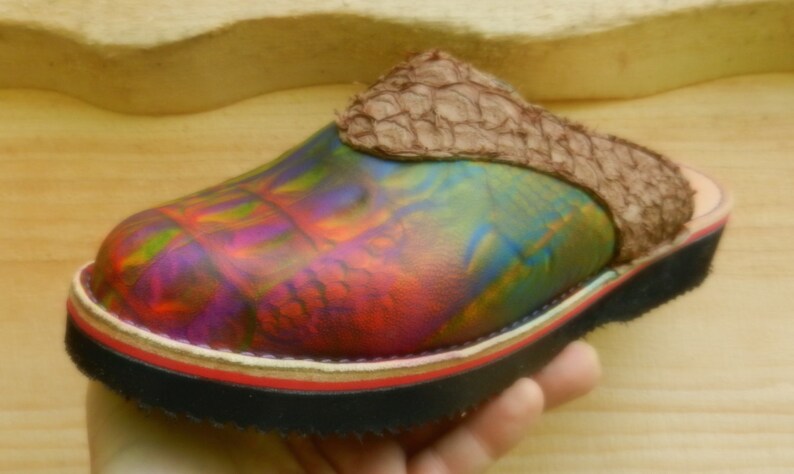 Leather Custom Handmade Clogs Shoes Embossed Enlish Calf - Etsy