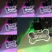 Personalised LED Dog Coller Bone Shape Rechargeable Tag, Light up Dog ...