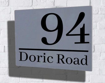 Personalised Modern House Number Plate Floating Door Number Sign ...