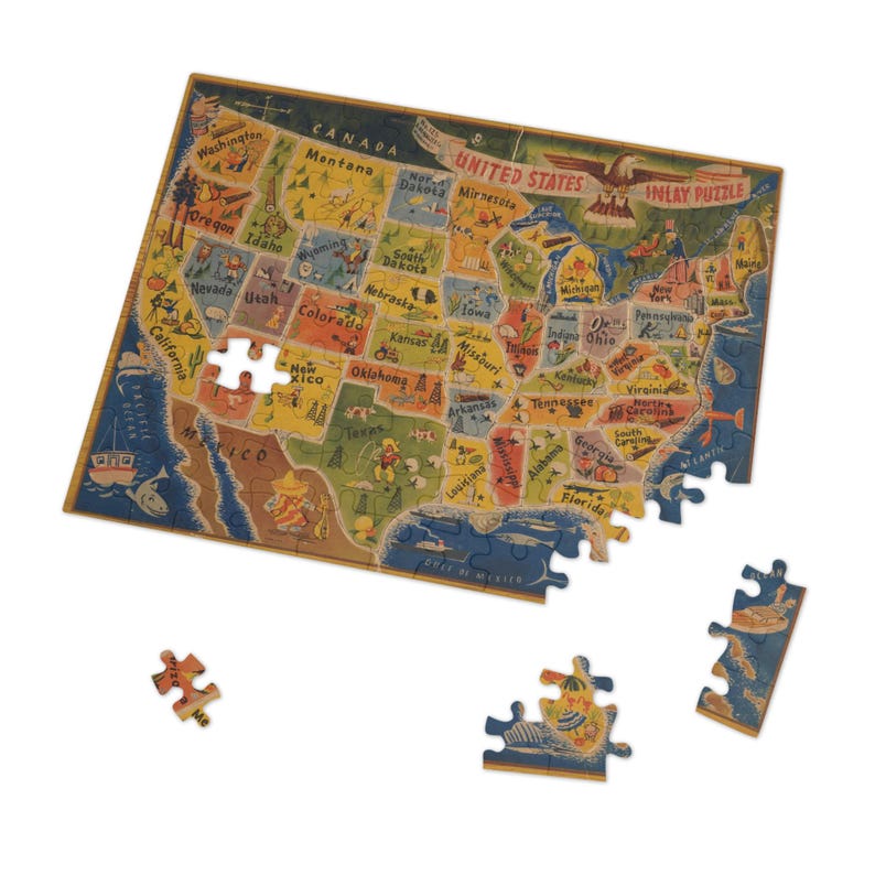 USA Map, Jigsaw Puzzle 110-piece, - Etsy