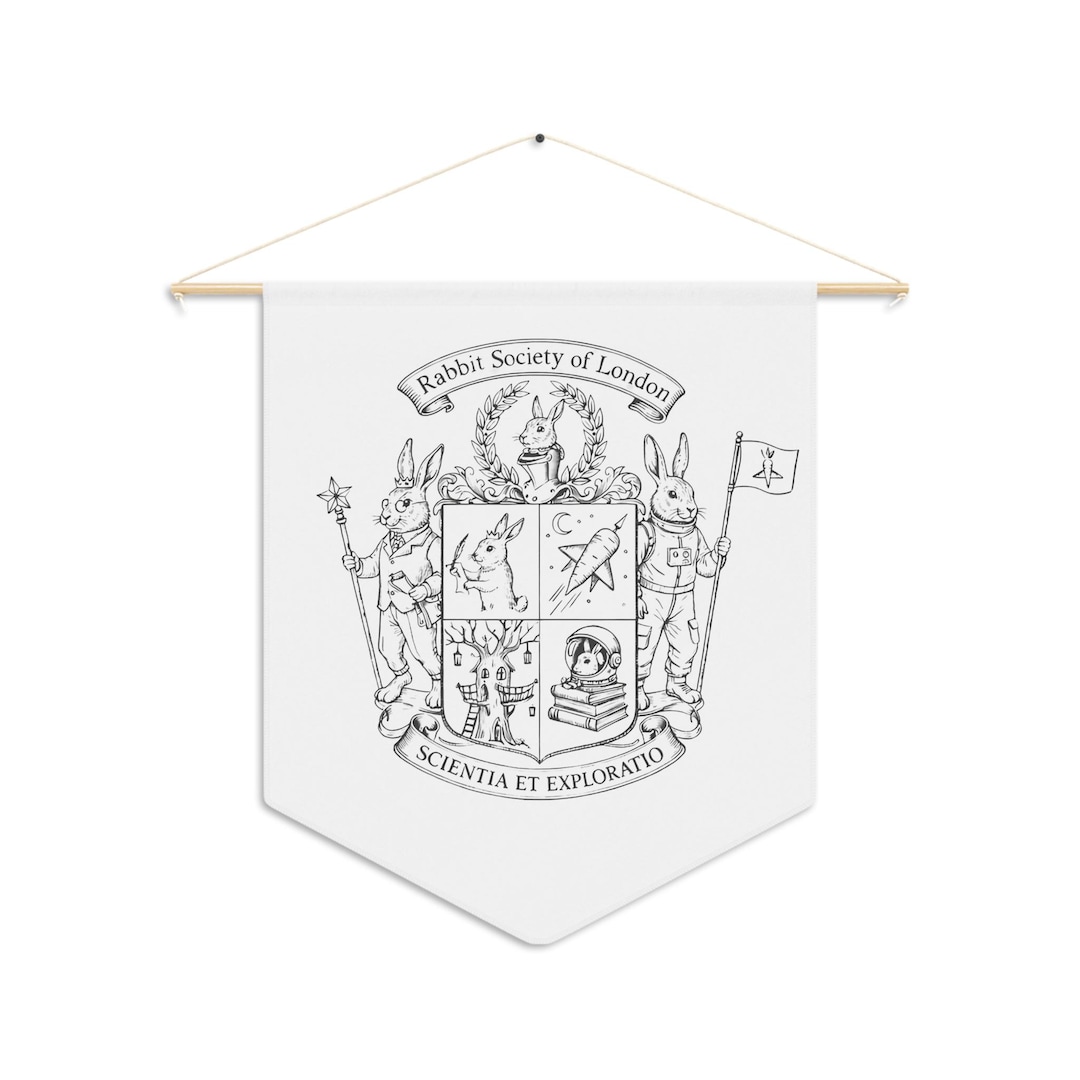 Rabbit Society of London Crest Pennant | Vintage Heraldic Rabbit Banner ...