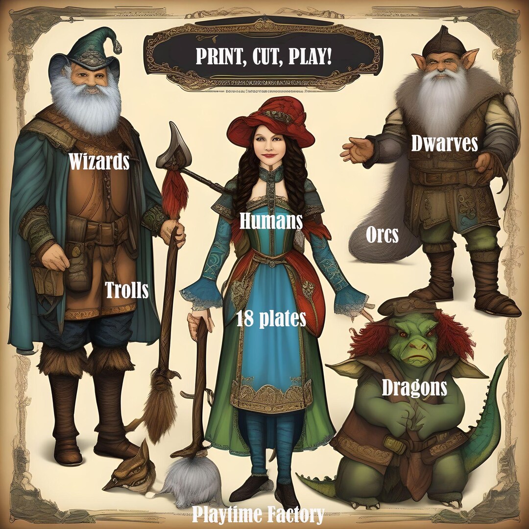 Printable Game Pieces for Tabletop or Role-playing Games. Dragons ...