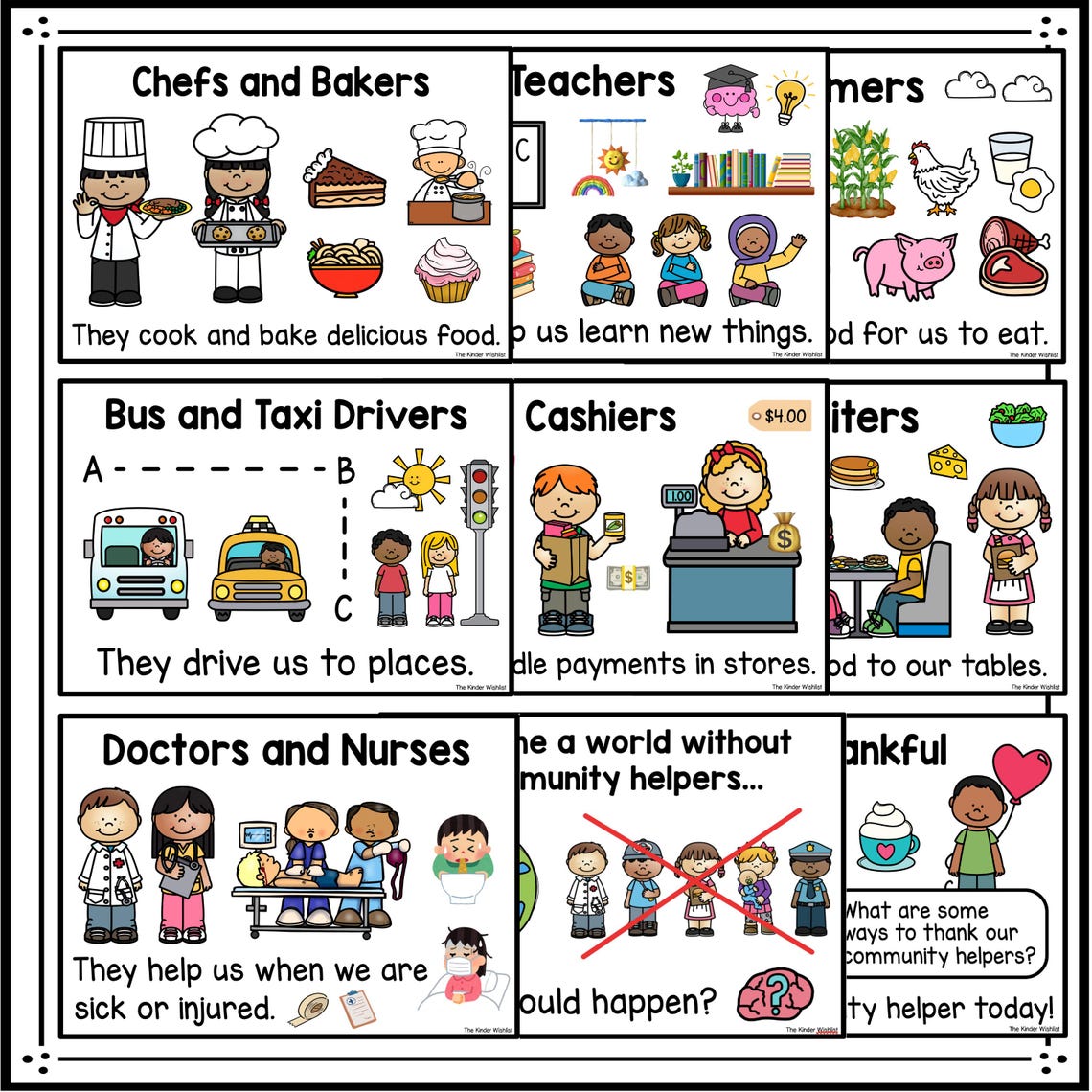 Community Helpers Posters | Preschool Kindergarten Lesson Slides | Unit ...