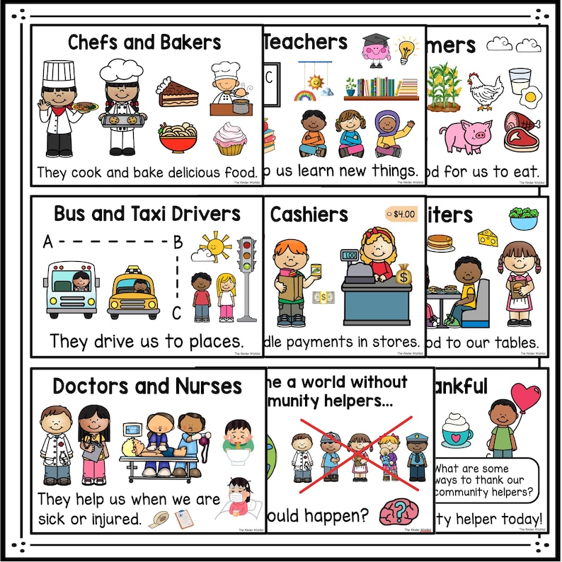 Community Helpers Posters | Preschool Kindergarten Lesson Slides | Unit ...