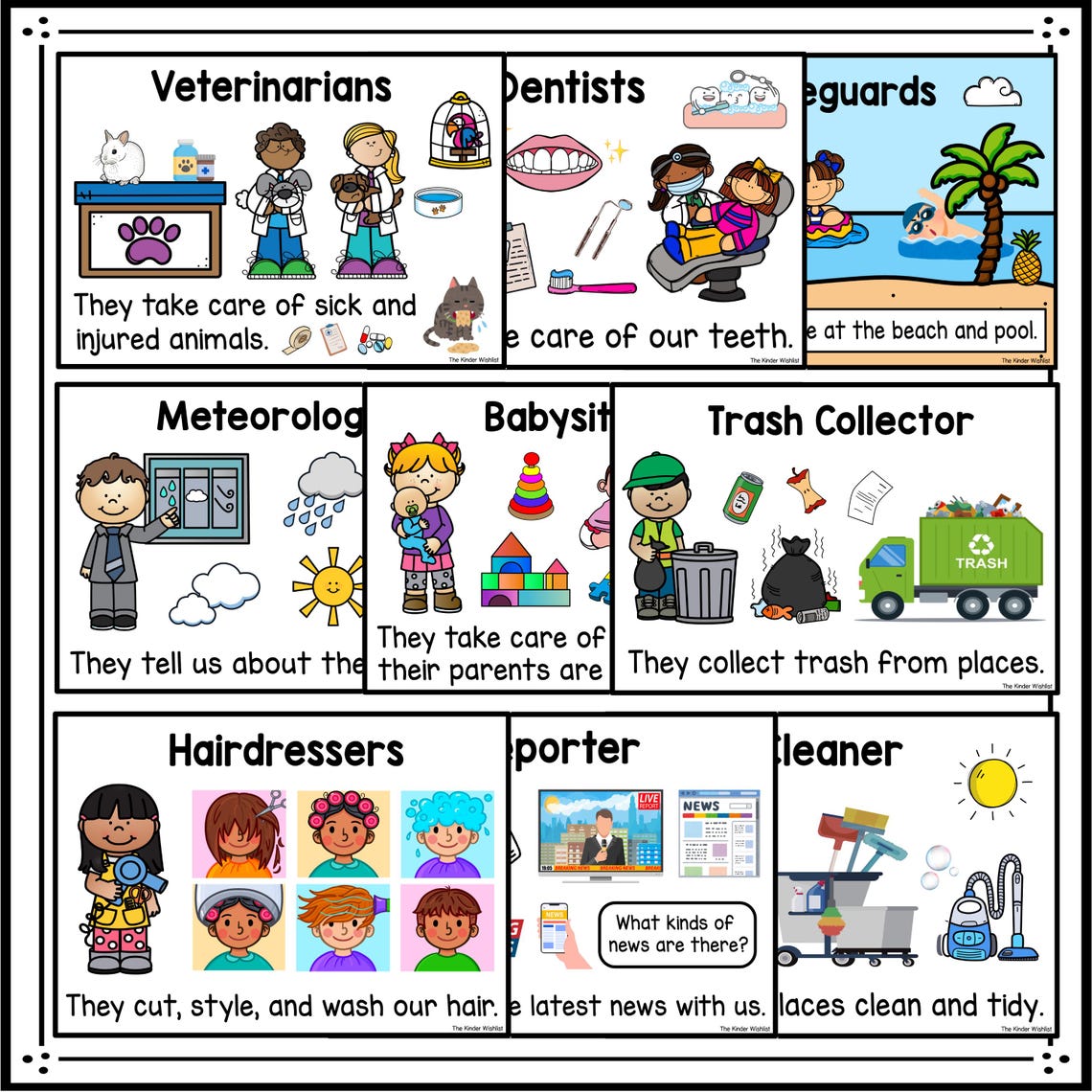 Community Helpers Posters | Preschool Kindergarten Lesson Slides | Unit ...