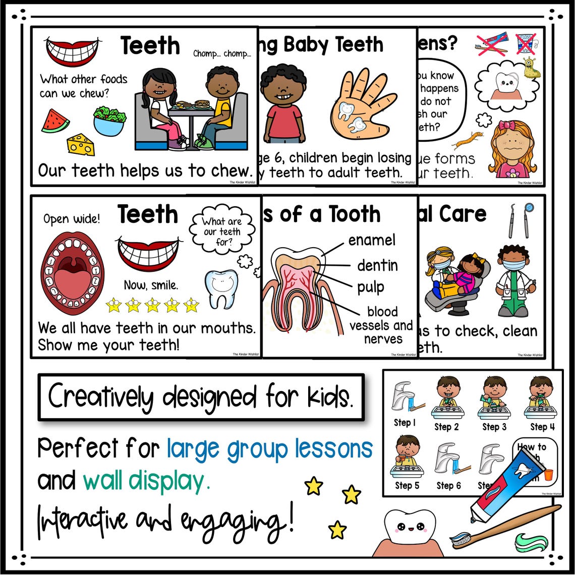 Dental Health Posters | Preschool Kindergarten Lesson Slides | How to ...
