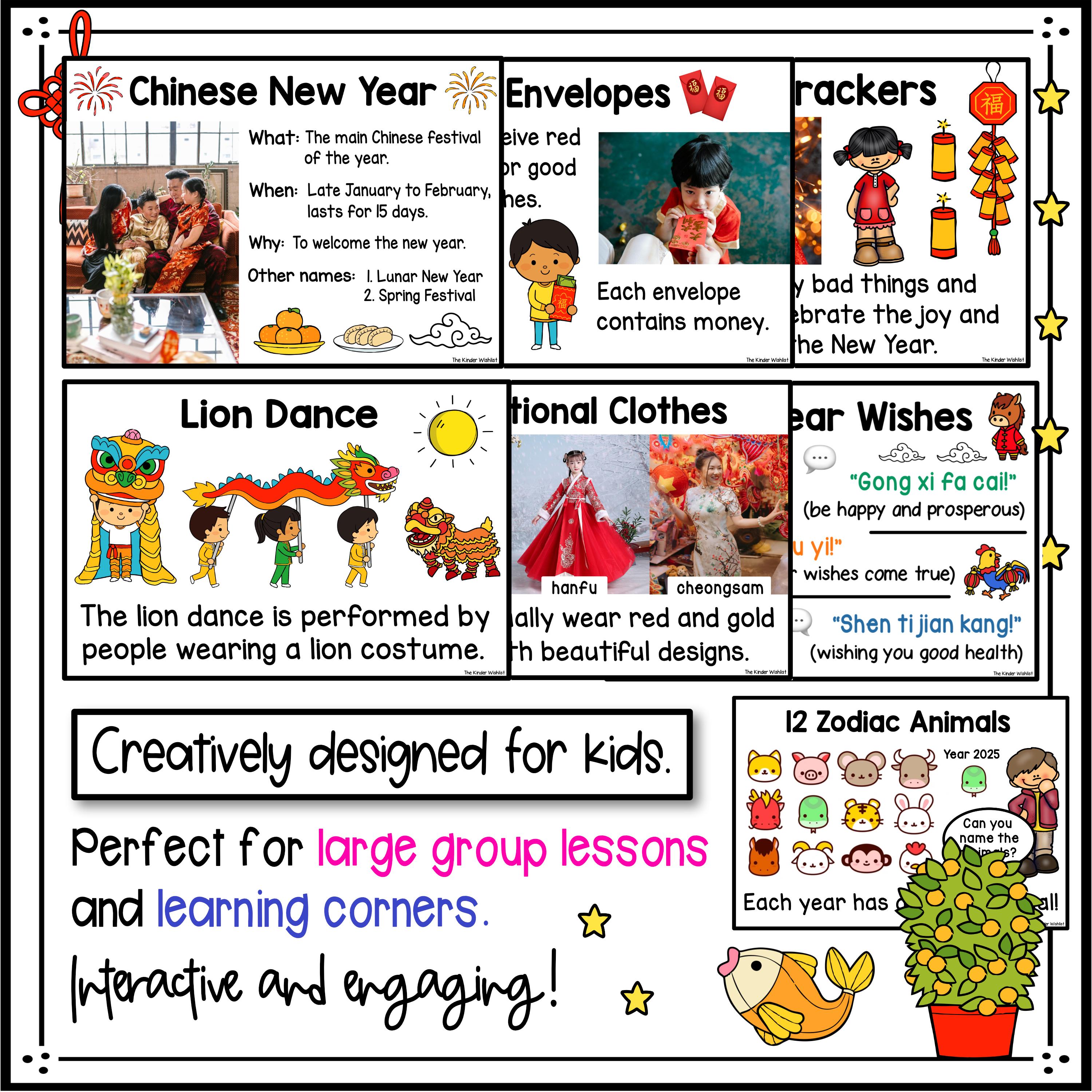 Chinese New Year Posters | Preschool Kindergarten Lesson Plans NO PREP ...