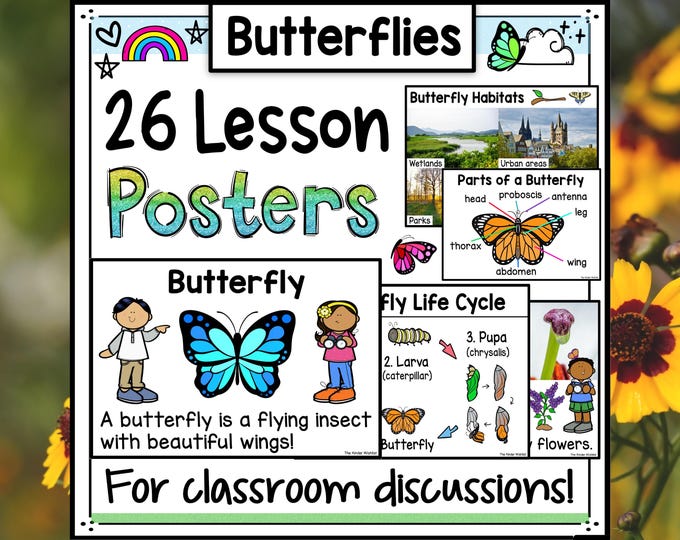 Butterfly Posters | All About Butterflies | Preschool Kindergarten ...