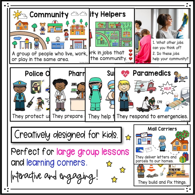 Community Helpers Posters | Preschool Kindergarten Lesson Plans | Unit ...
