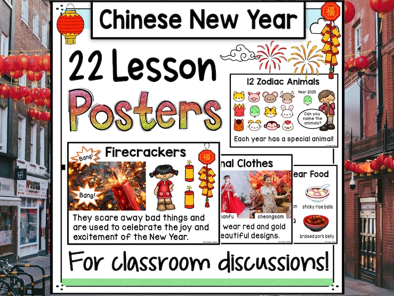Chinese New Year Posters | Preschool Kindergarten First Grade Lesson ...