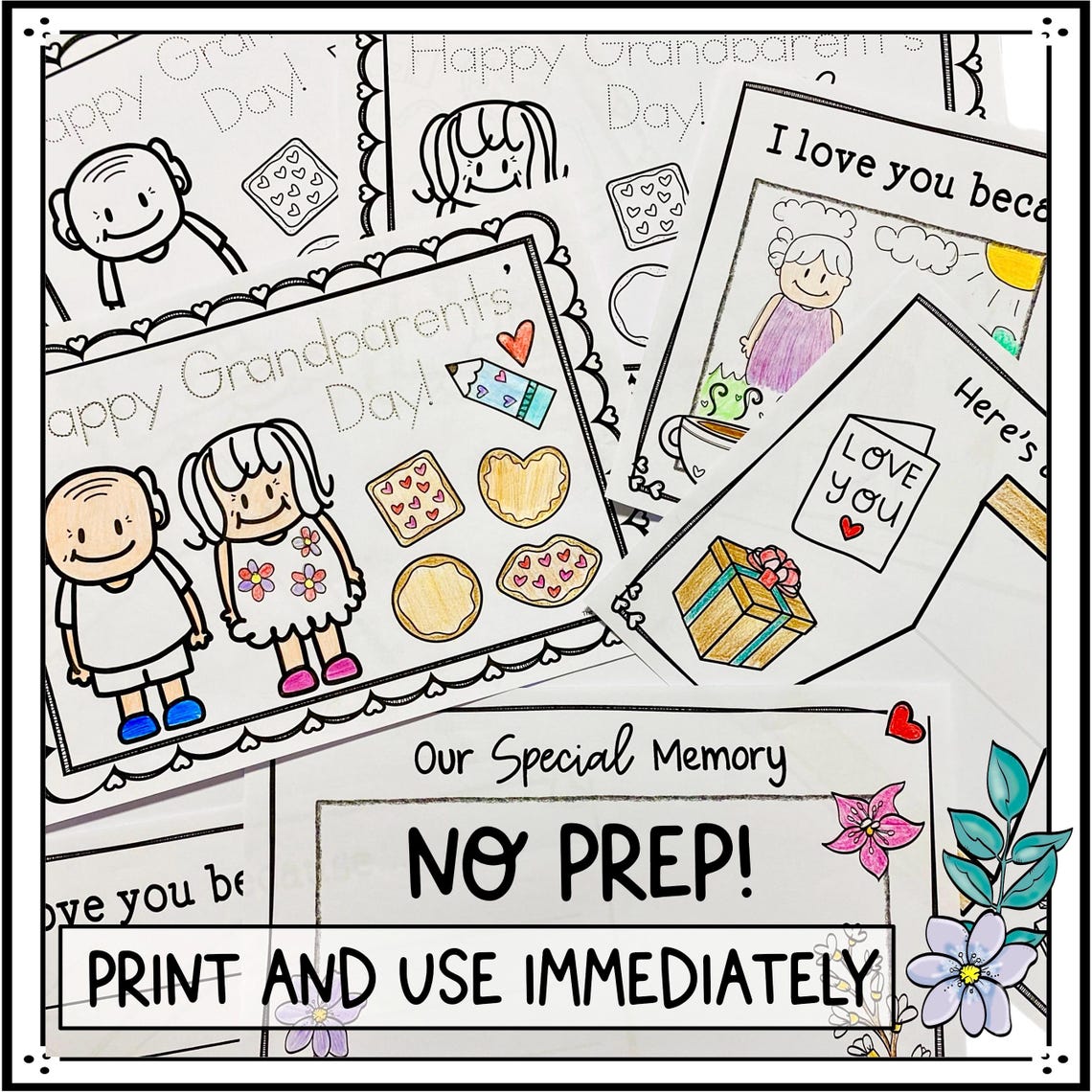 Grandparents’ Day Card | Fun Activity Booklet for Kids | Preschool ...
