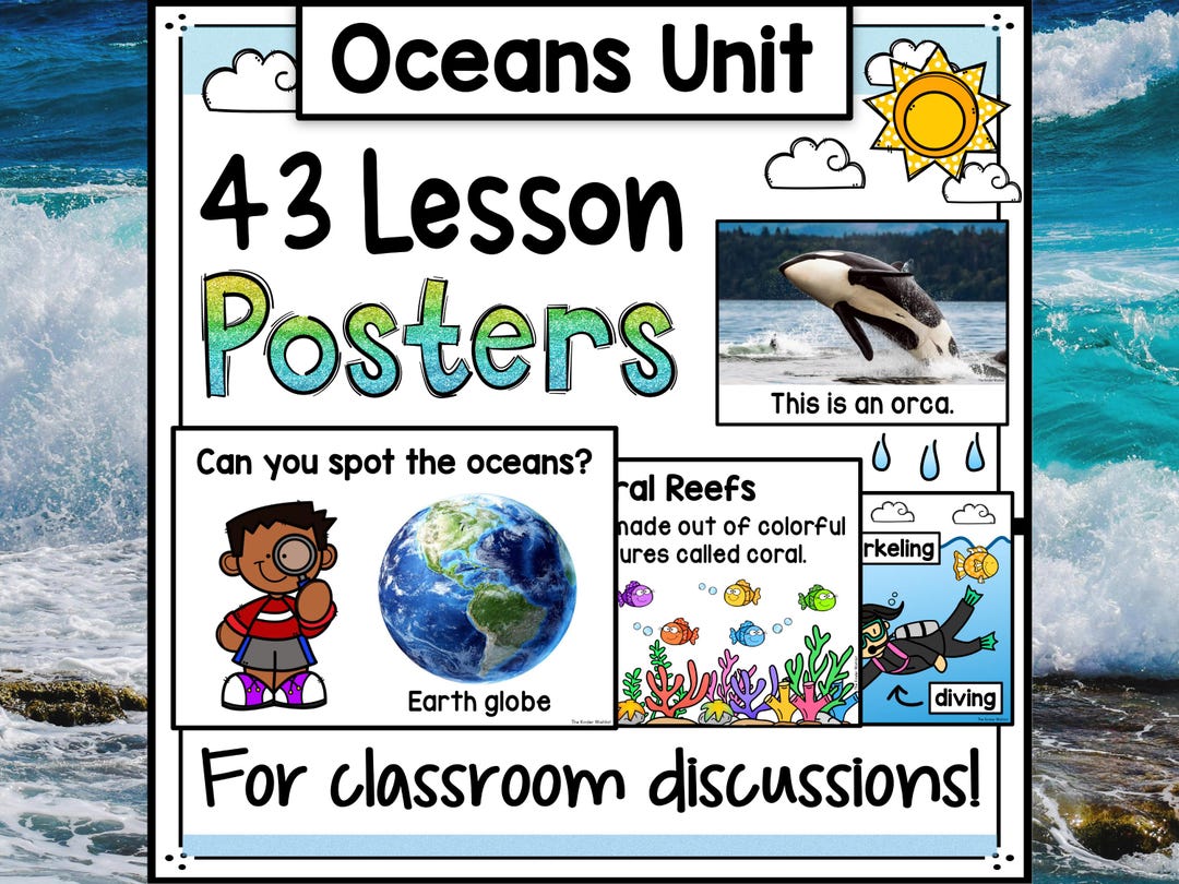 Ocean Animals Posters | Preschool Kindergarten Lesson Slides | Sea ...