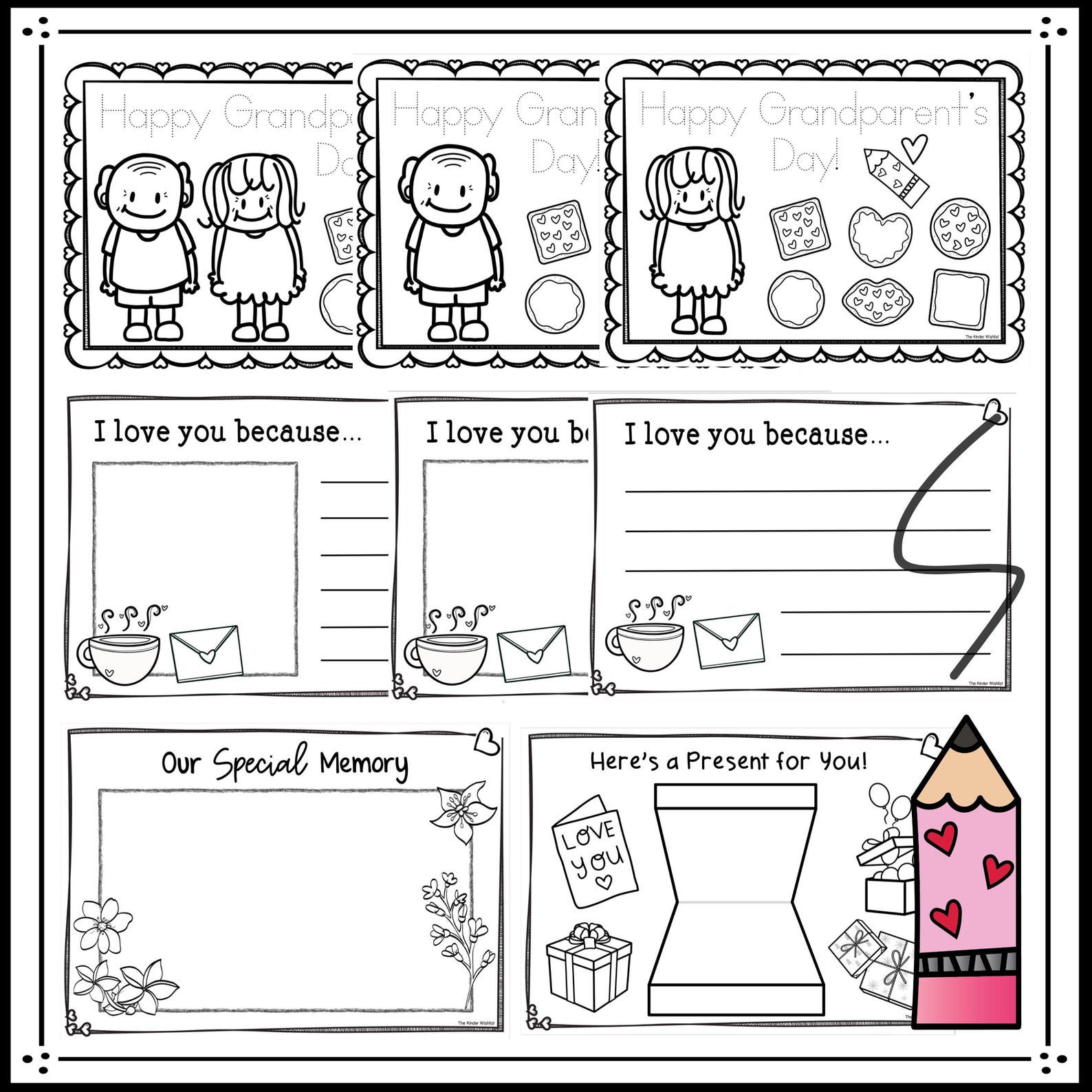 Grandparents’ Day Card | Fun Activity Booklet for Kids | Preschool ...