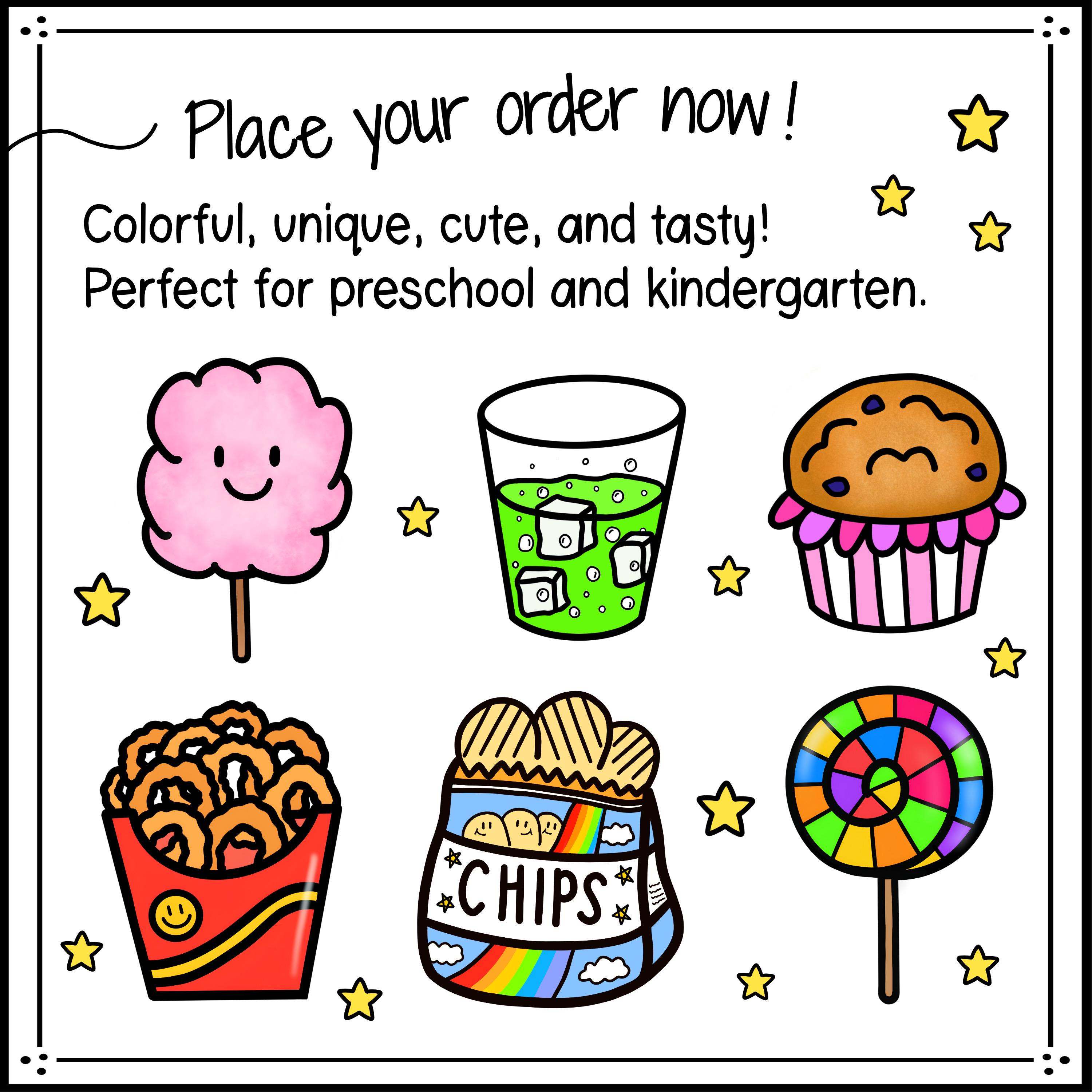 Junk Food Clipart Cute Vibrant Images for Kids | Fast Food | Unhealthy ...