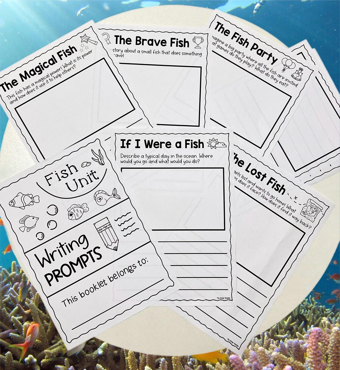 Fish Unit Creative Worksheets for Kids Preschool and Kindergarten Ocean ...