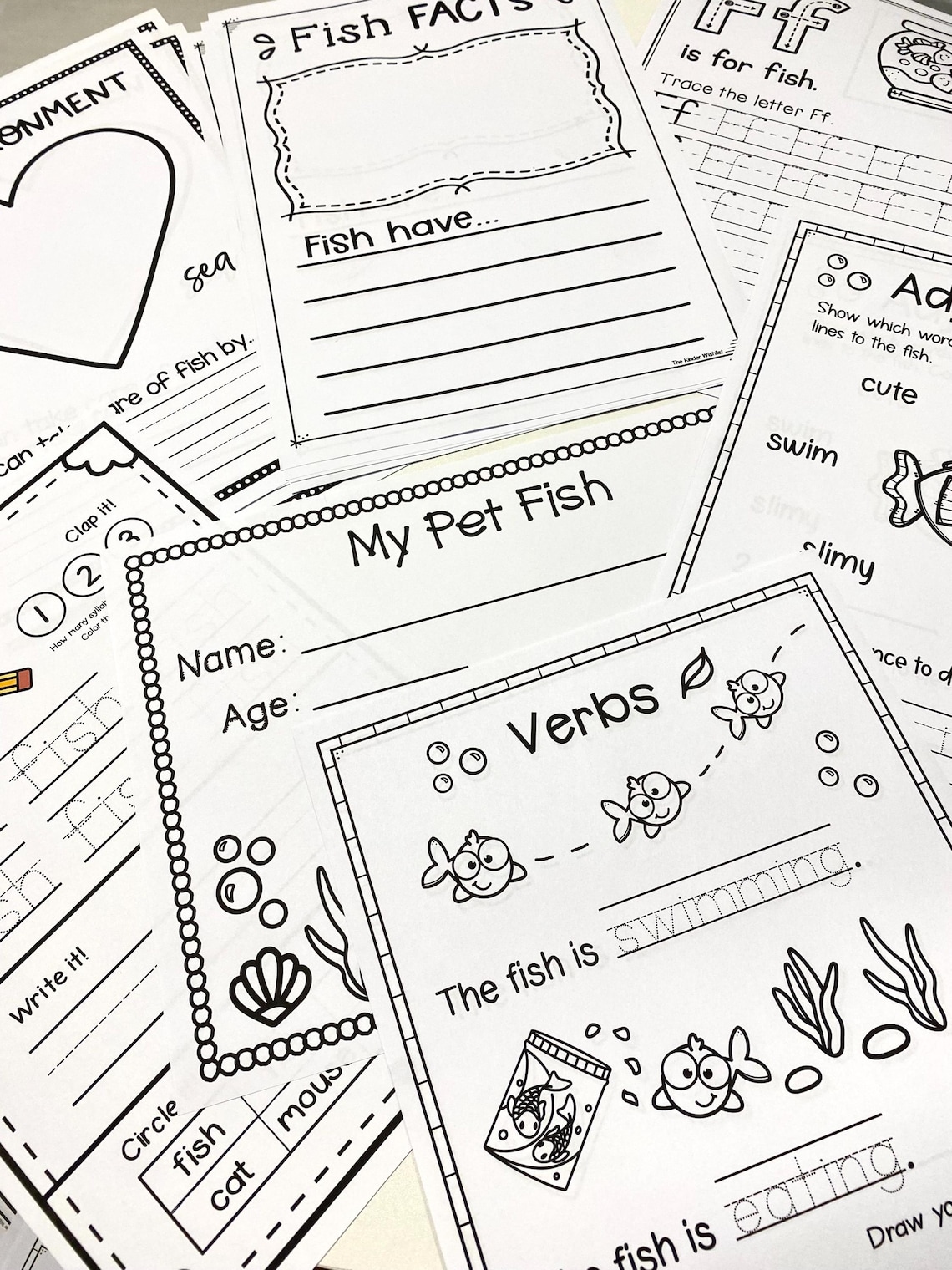 Fish Unit | Creative Worksheets for Kids | Preschool and Kindergarten ...