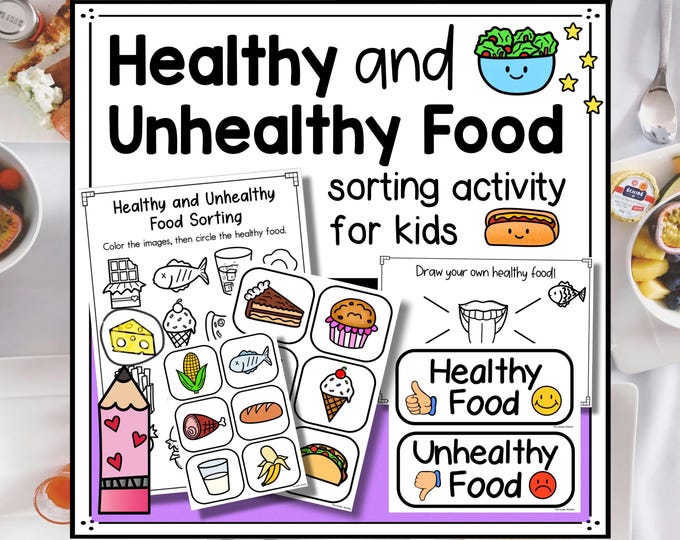 Healthy and Unhealthy Food Sorting Activity Printable - Etsy Canada
