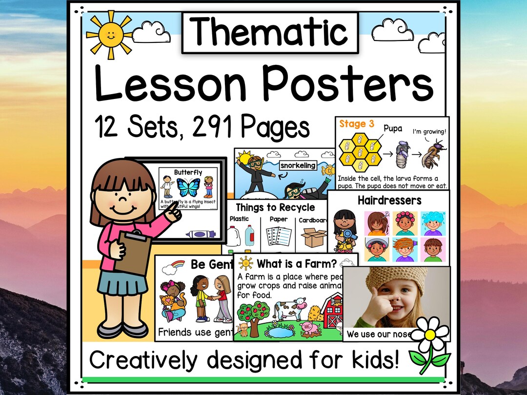 Lesson Posters | HUGE BUNDLE | Thematic Slides | Preschool ...