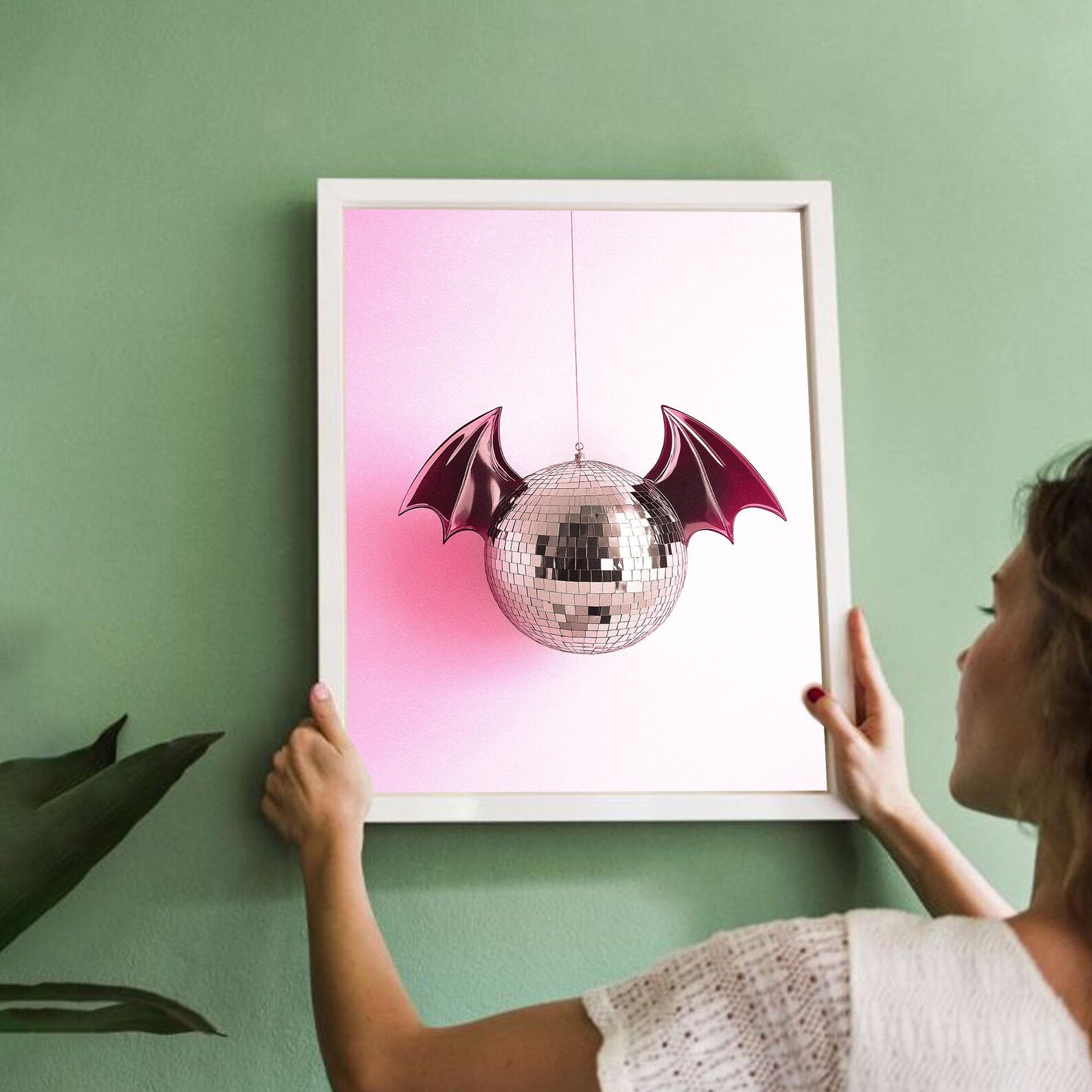 Spooky Halloween Retro Wall Art on Wooden Frames, Fun Halloween Disco ...