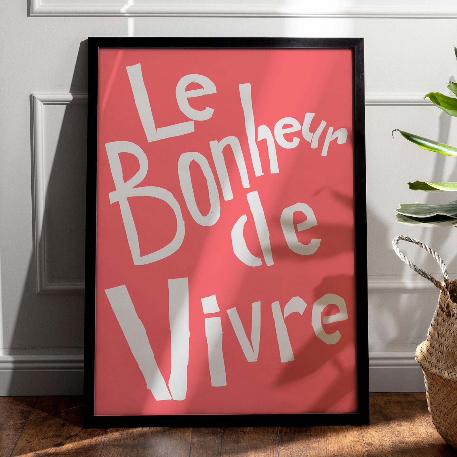 Digital Wall Art, Typography Art Print, Le Bonheur De Vivre "joy of ...