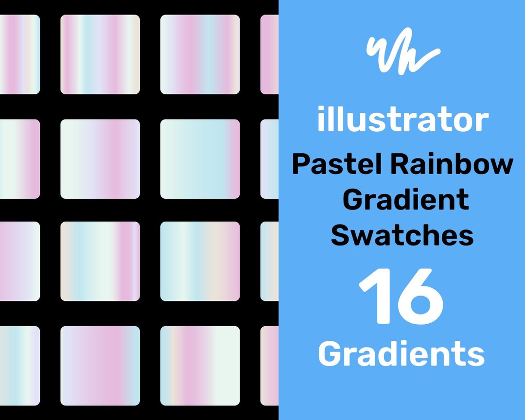 Pastel Rainbow Gradient Swatches for Illustrator Illustrator Swatches ...