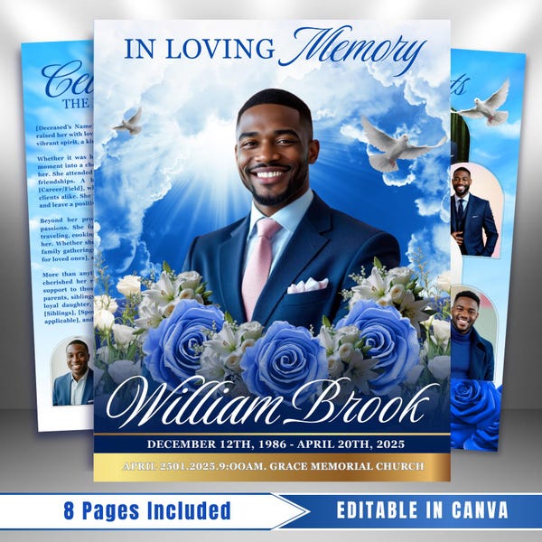 Blue Funeral Background - Etsy