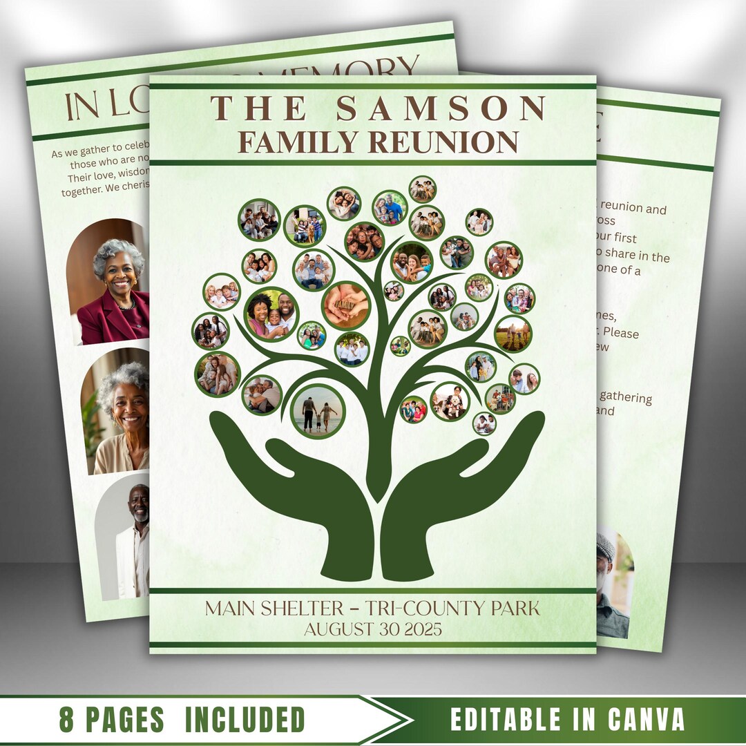 Family Reunion Program Template: Editable Keepsake Booklet (PDF ...