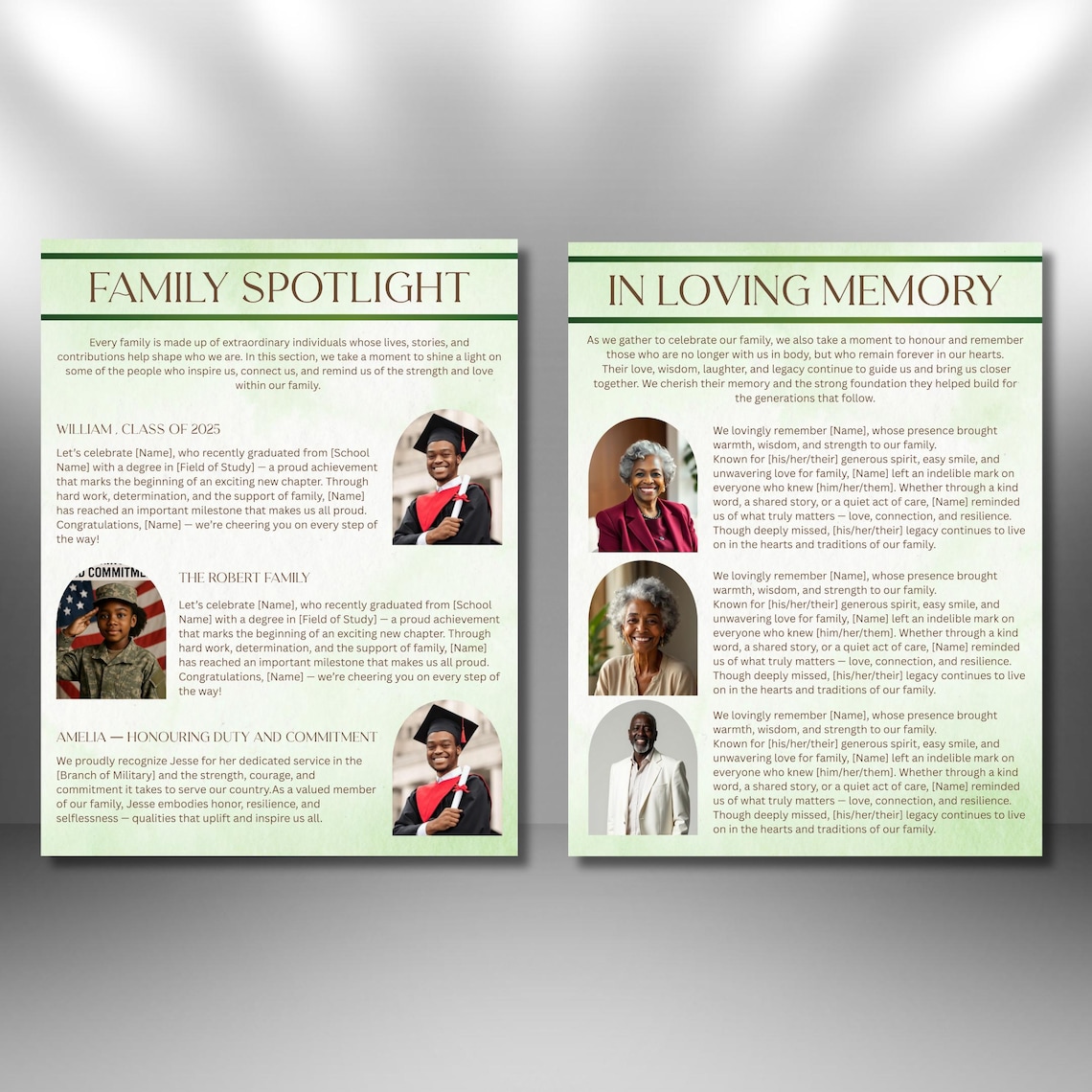 Family Reunion Program Template: Editable Keepsake Booklet (PDF ...