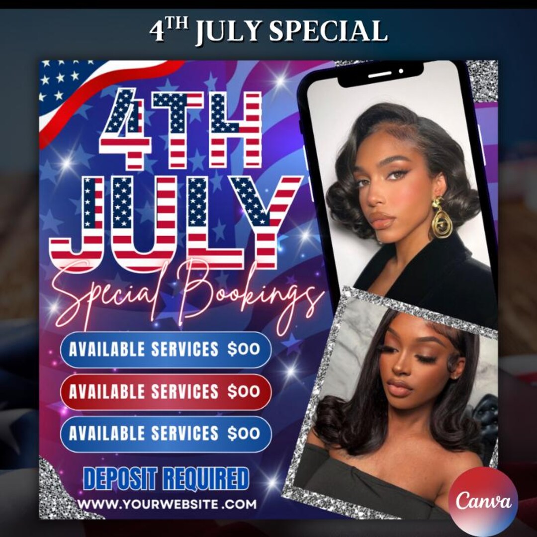 4th of July Special Flyer, 4th of July Booking Flyer, Fourth of July ...