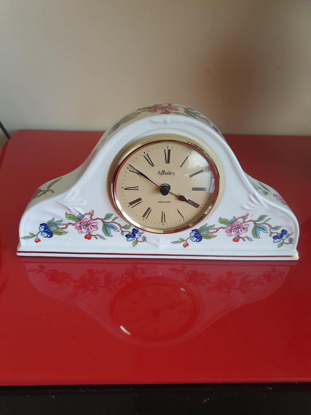 Aynsley England 'wild Tudor' Mantel Quartz Clock, (superb) - Etsy