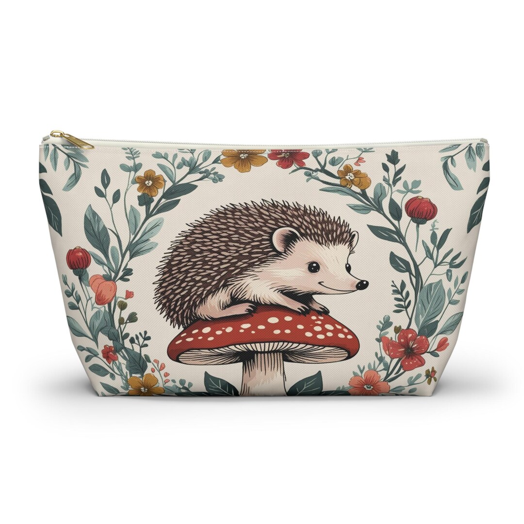Whimsical Hedgehog Accessory Pouch - Everyday Pencil Bag - Gift for ...