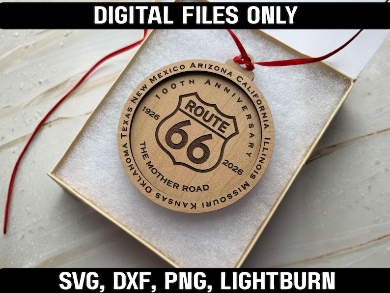 Route 66 SVG | 100th Anniversary 1926–2026 | Laser Cut Ornament ...